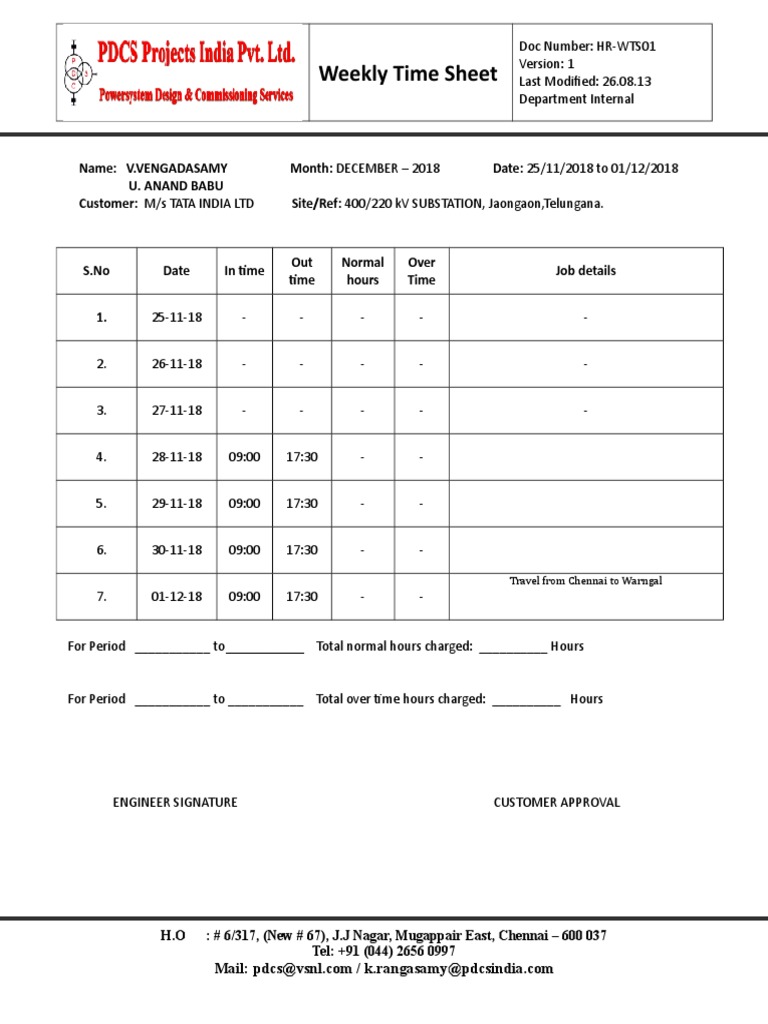 Weekly Time Sheet of December | PDF | Infrastructure | Components