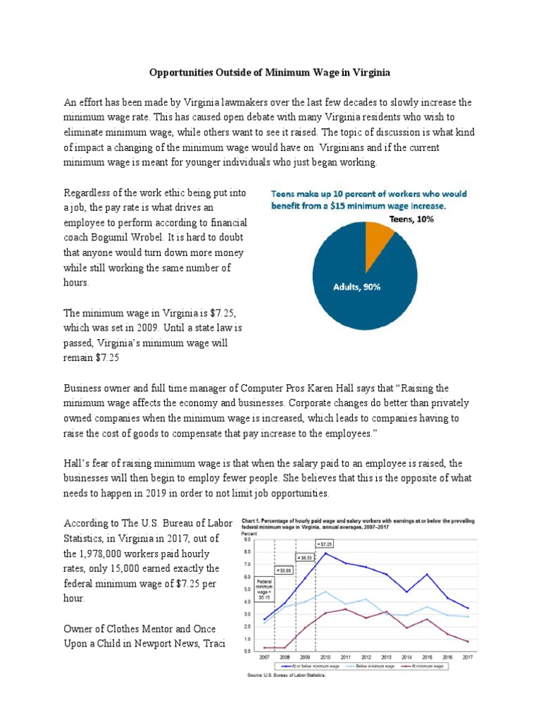 Opportunities Outside of Minimum Wage in Virginia | PDF | Minimum Wage ...