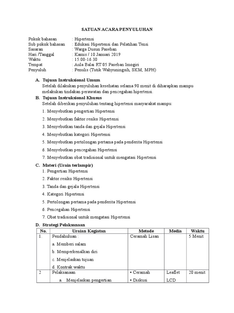 SAP Penyuluhan, Contoh | PDF