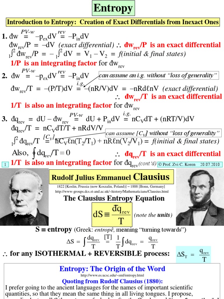 ĐW /P Is An Exact Differential 1/P Is An Integrating Factor | PDF ...