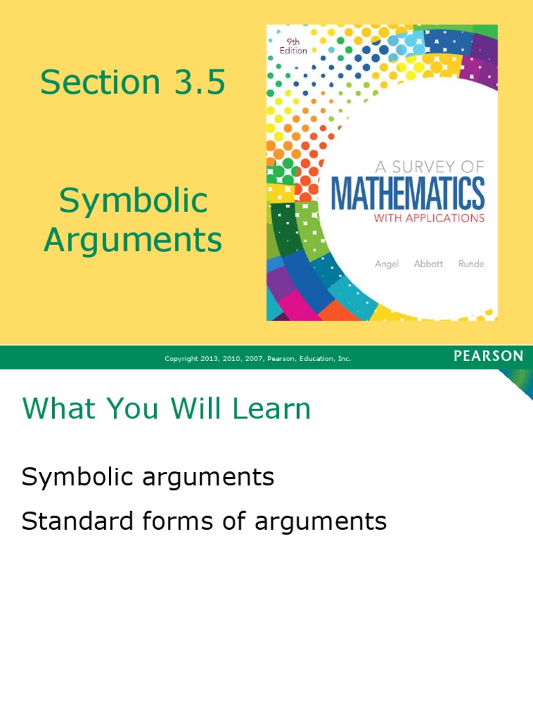 Section 3.5 Symbolic Arguments | PDF | Argument | Logical Consequence