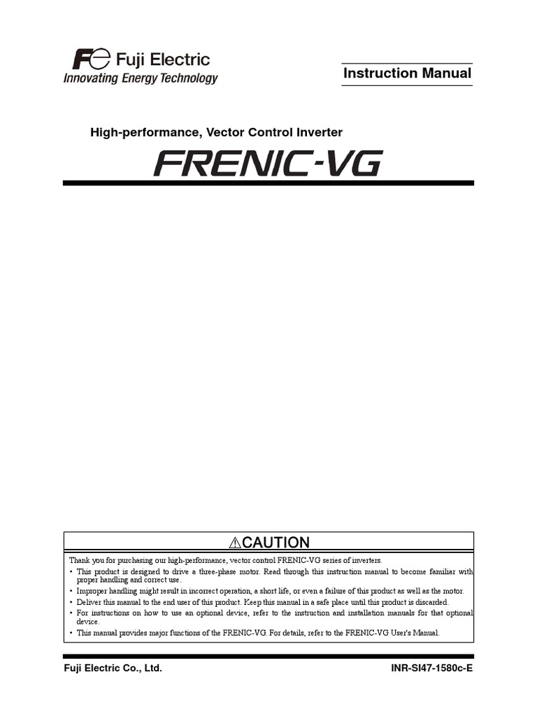 High-Performance, Vector Control Inverter: Instruction Manual | PDF ...