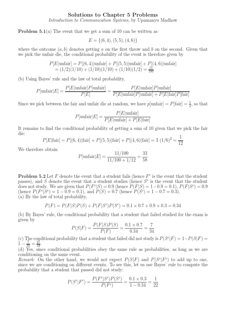 Madhow ch5 Soln PDF | PDF | Exponential Function | Probability Theory