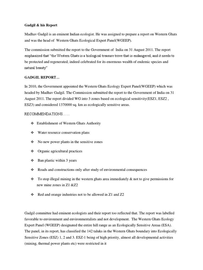 Gadgil & His Report | PDF | Natural Environment | Habitat