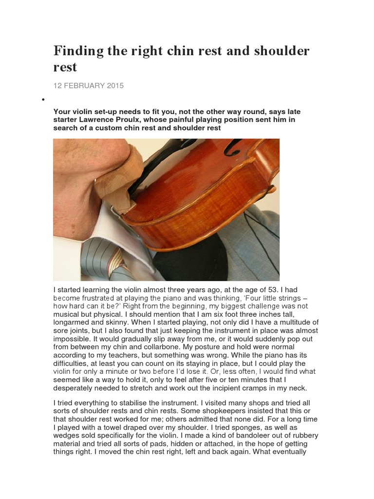 Finding The Right Chin Rest and Shoulder Rest | PDF | Violin | Leisure