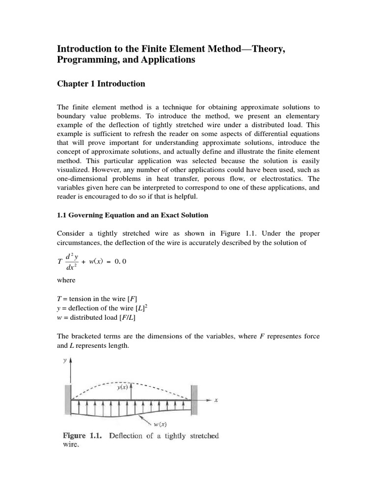 Chapter 1 Pdf Calculus Of Variations Finite Element Method
