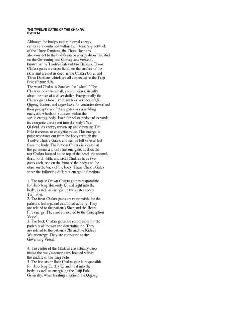 The Twelve Gates of The Chakra | PDF | Chakra | Neck