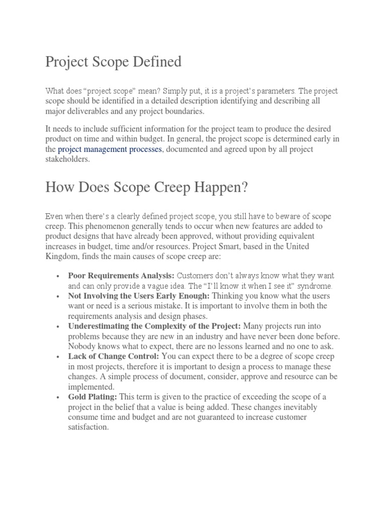 Scope Creep Management | PDF | Project Management | Business Process