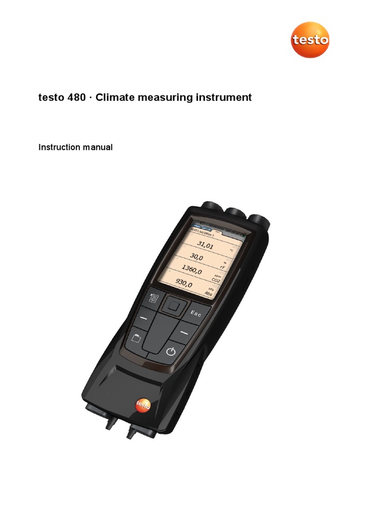 Testo 480 Instruction Manual | PDF | Flow Measurement | Electrical ...