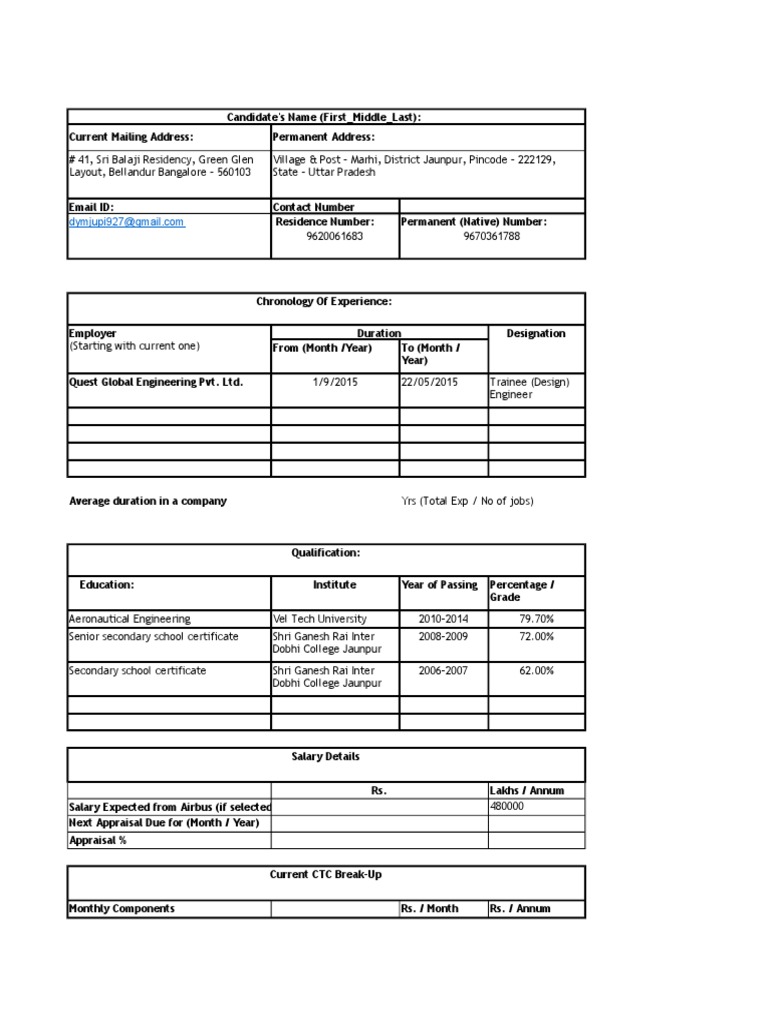 Candidate Pre-Screening Form | Download Free PDF | Employment | Economies
