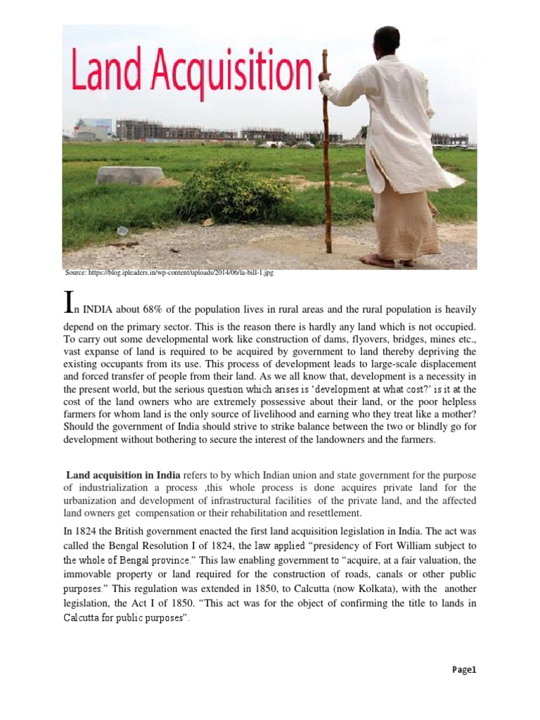 Land Acquisition in India | PDF | Law And Economics | Justice