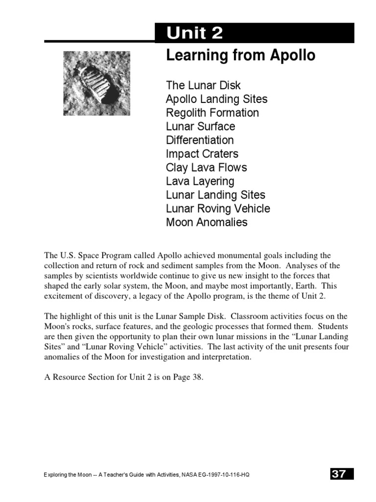 Unit 2: Learning From Apollo | PDF | Apollo Program | Moon Landing