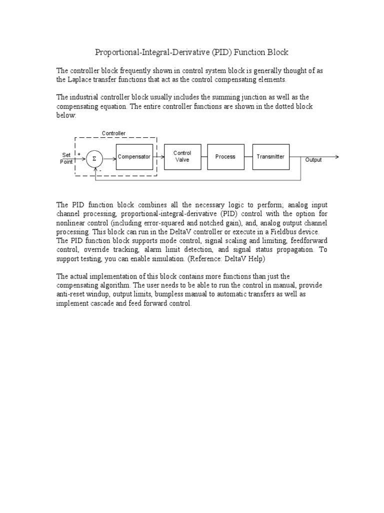 DeltaV Control PID | PDF | Control Theory | Cybernetics