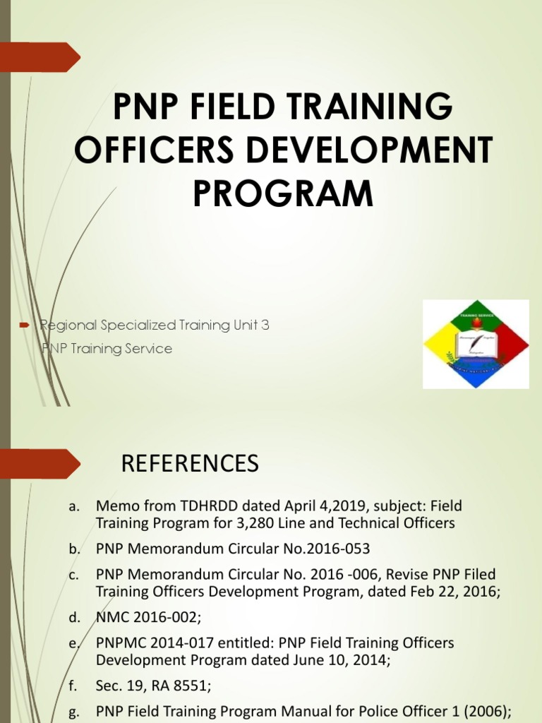 PNP Field Training Officers Development Program | PDF | Police ...