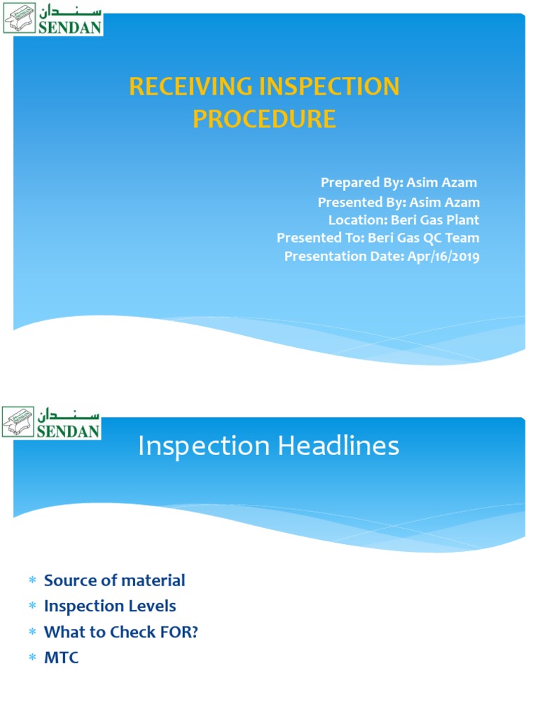 Receiving Inspection Procedure Pdf