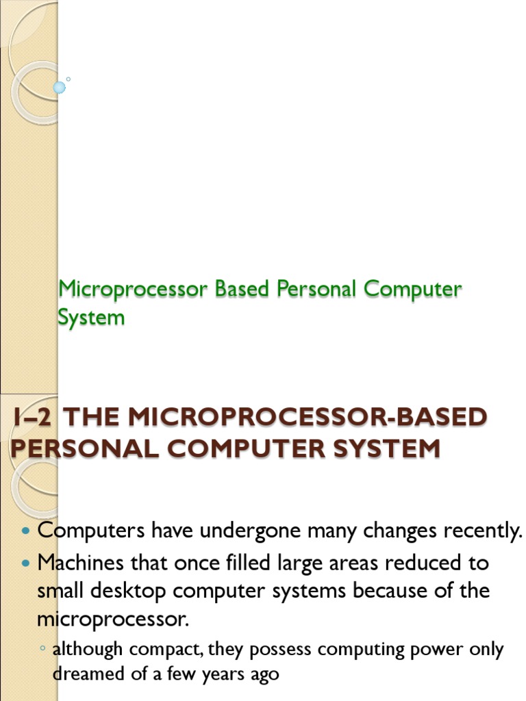 Microprocessor Based Personal Computer System | PDF | Random Access ...