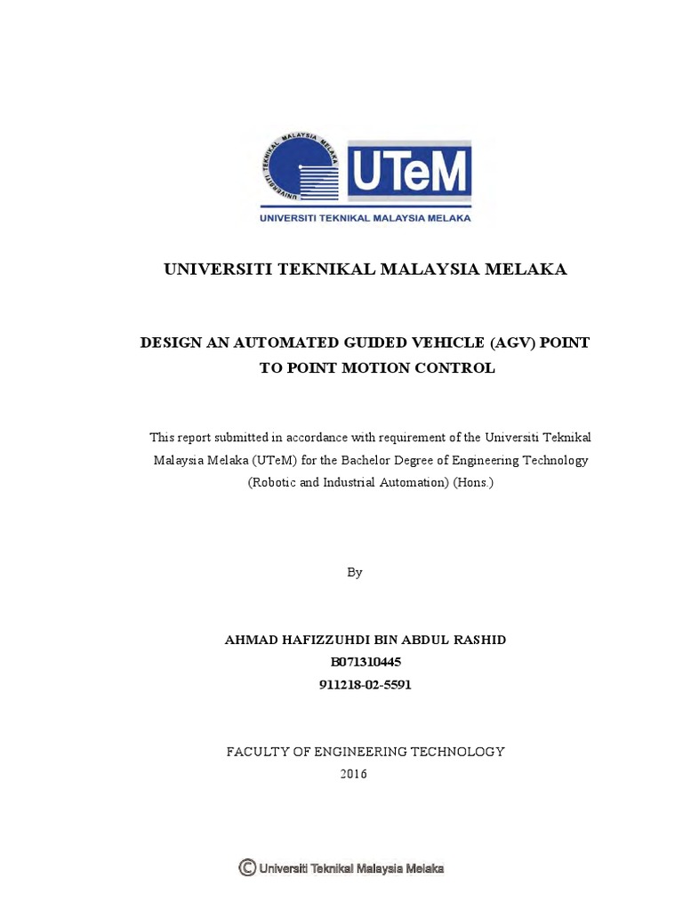 Design An Automated Guided Vehicle (AGV) Point To Point Motion Control ...