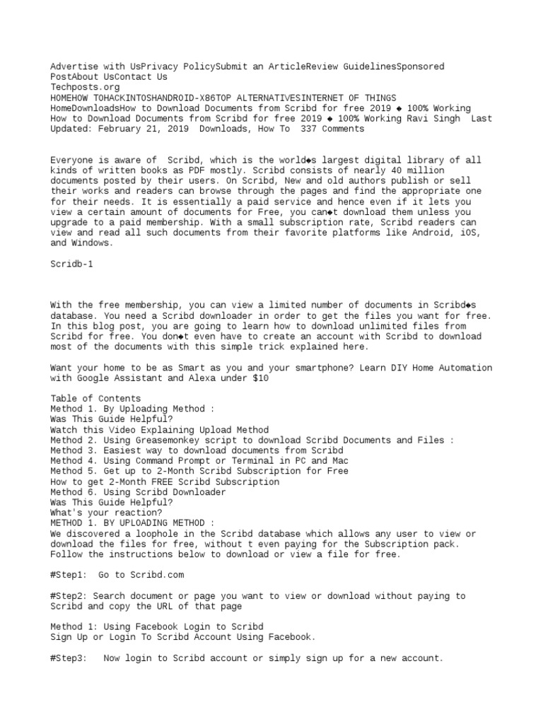 How To Download Documents From Scribd | PDF | Scribd | Command Line ...