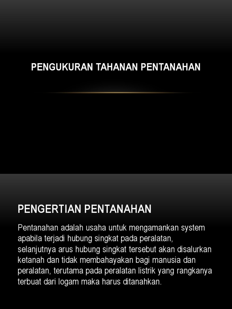 Tahanan Pentanahan | PDF