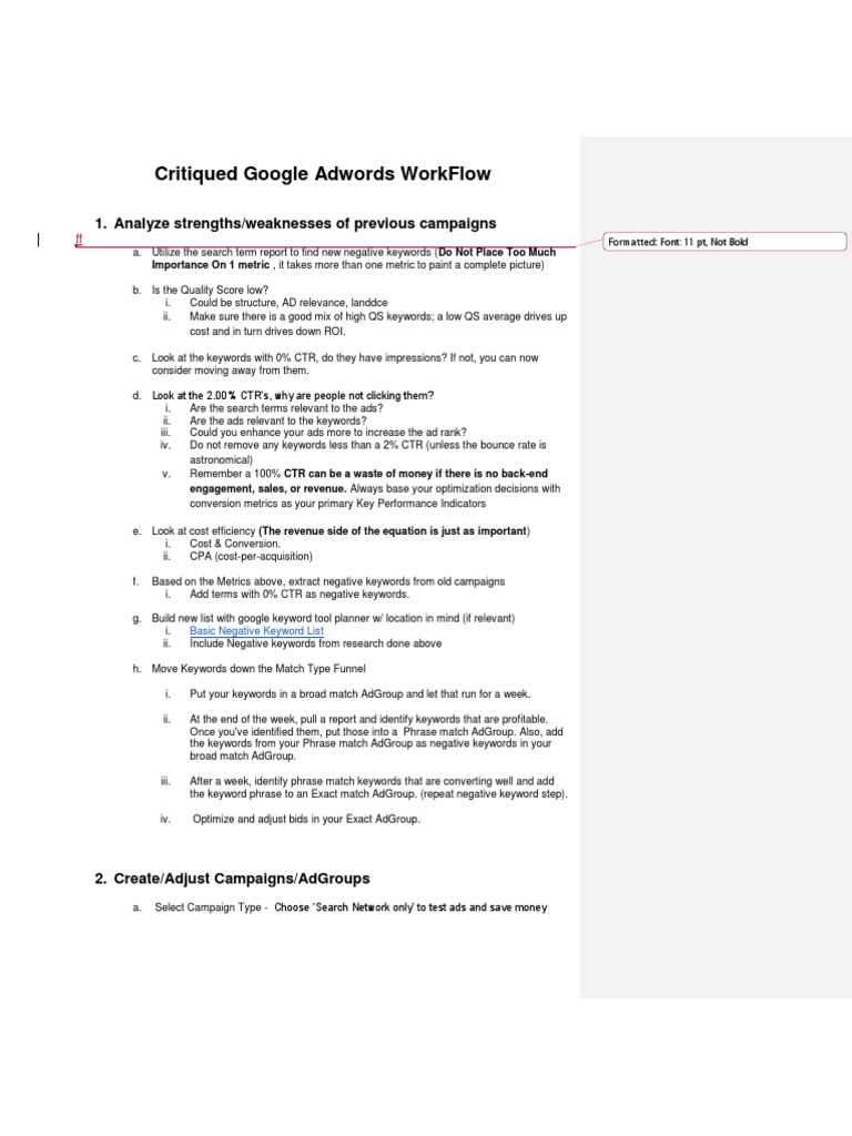 Google AdWords Optimization Guide | PDF | Ad Words | Search Engine Optimization