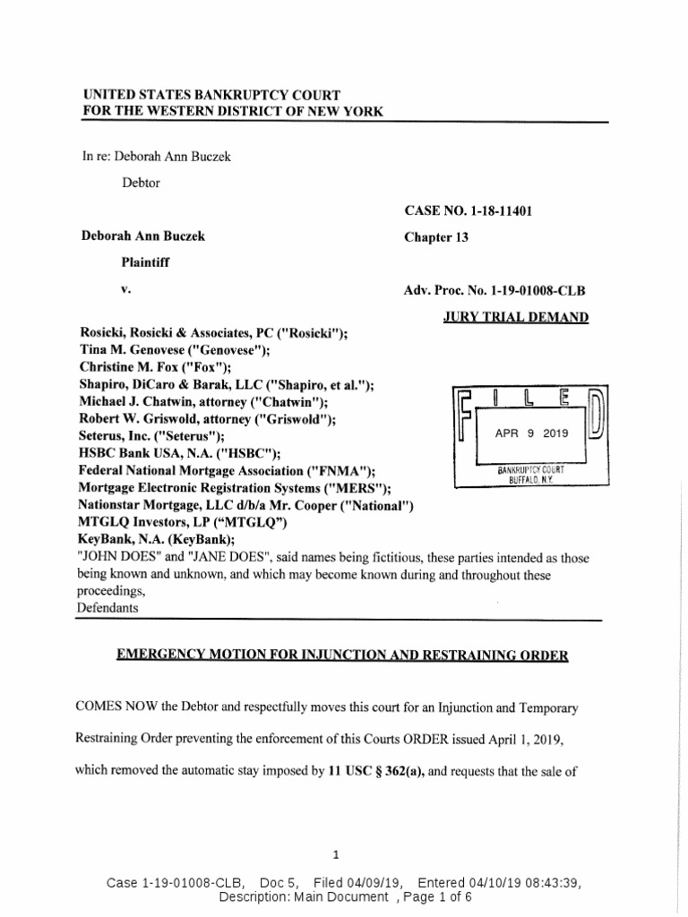 Emergency Restraining Order | PDF