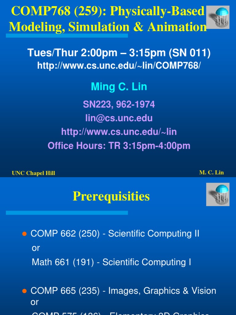 COMP768 (259) : Physically-Based Modeling, Simulation & Animation | PDF | Computer Simulation ...