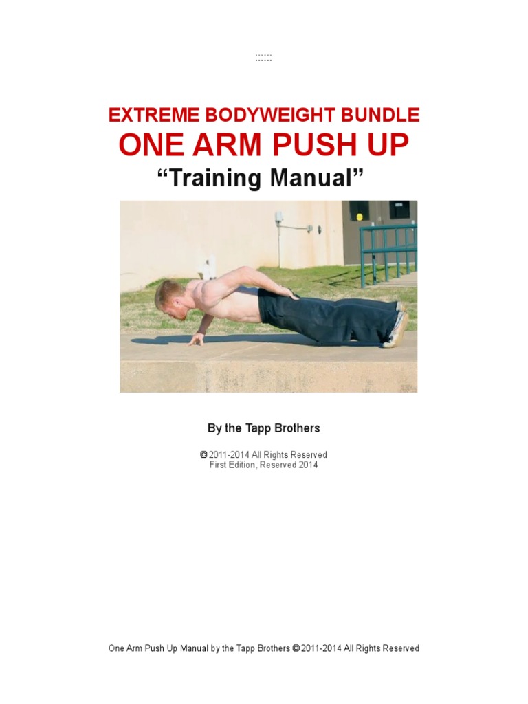 One Arm Push Up Training Manual Pdf Physical Exercise Sports
