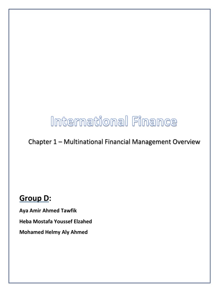CH 1 - Multinational Financial Management Overview | PDF ...