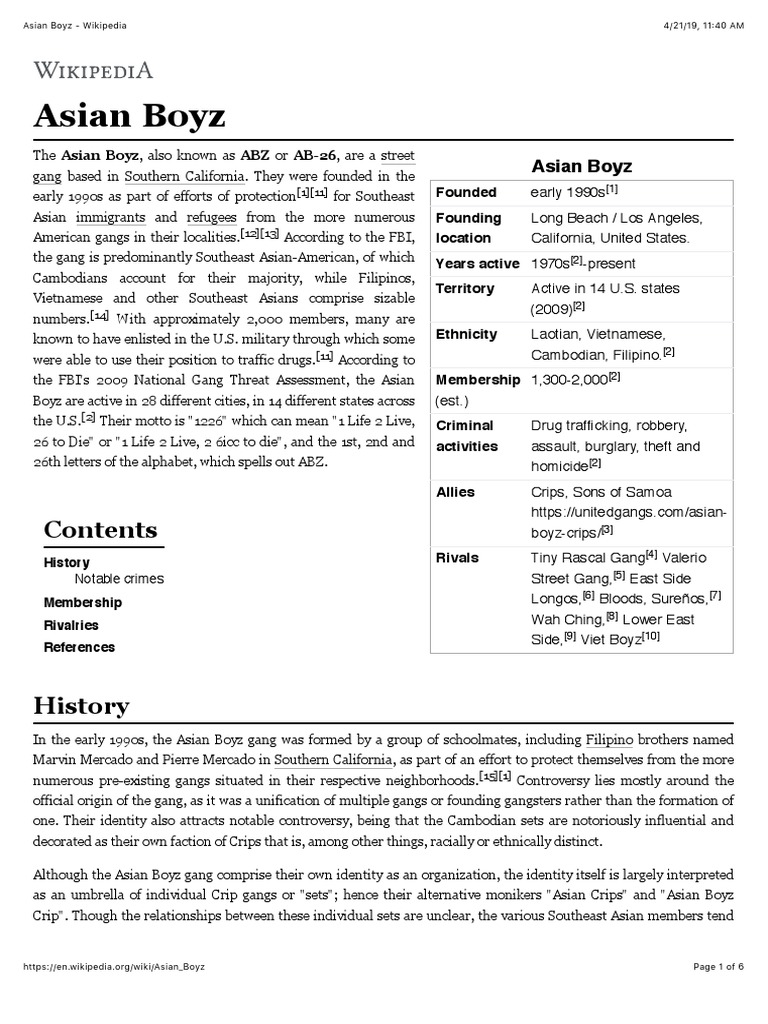 Asian Boyz | PDF | Organized Crime Groups | Gang