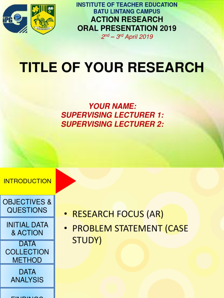 Action Research Slides Template IPG | PDF