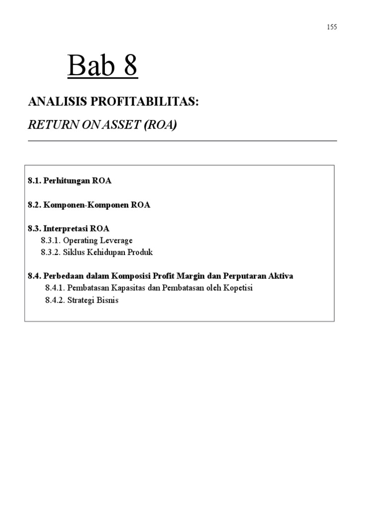 Bab 8 Analisis Profitabilitas Return On Assets | PDF