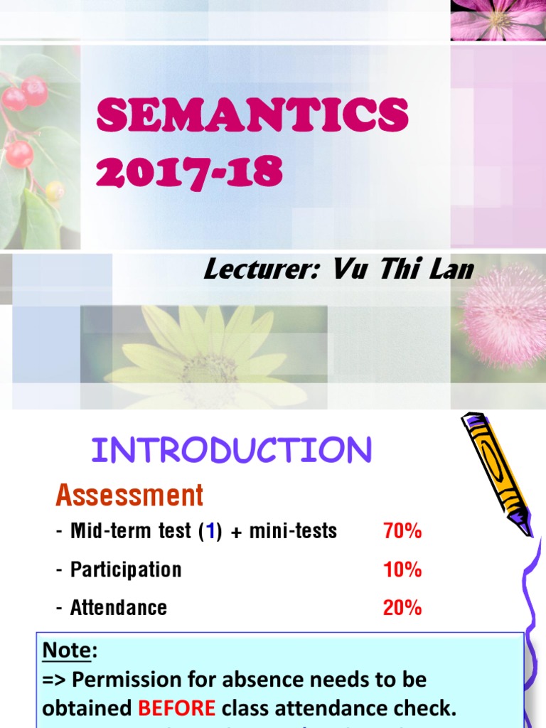 Semantics PPT 2018 PDF | PDF | Semantics | Idiom