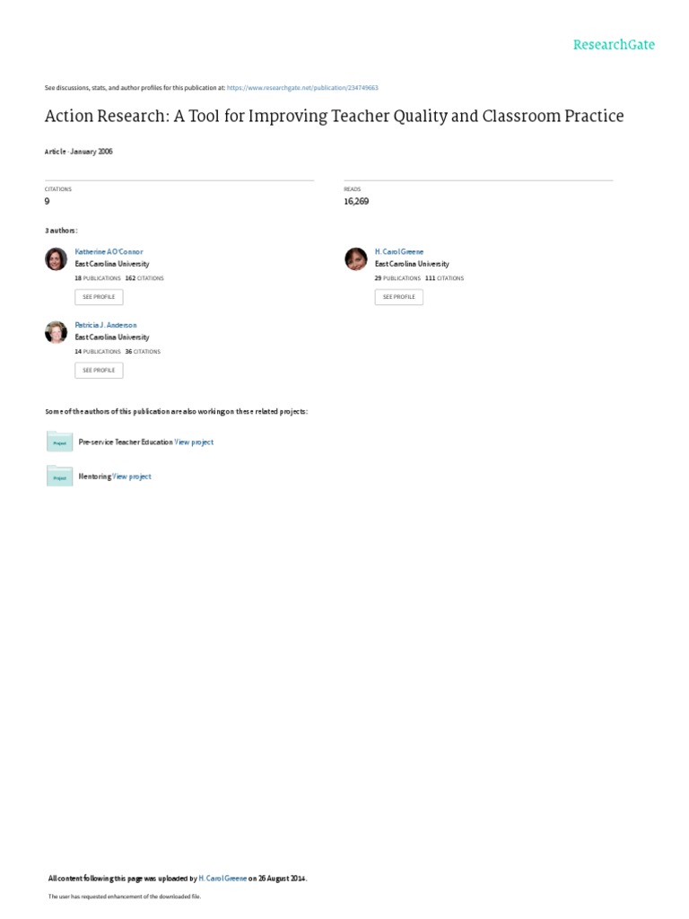 Action Research A Tool For Improving Teacher Quali | PDF | Action ...