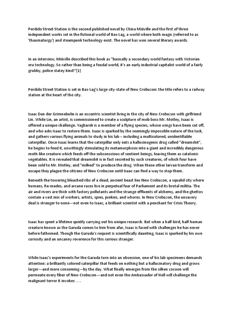 Perdido Street Station | PDF | Speculative Fiction | Fantasy