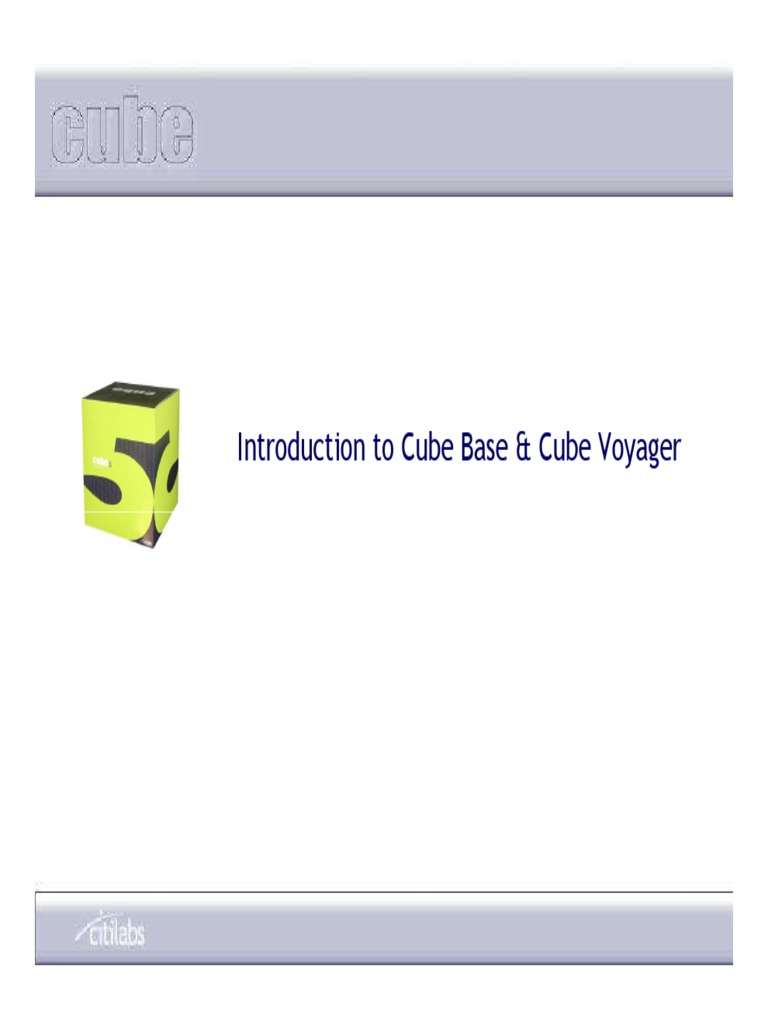 Introduction to Cube Voyager Software | PDF | Arc Gis | Icon (Computing)