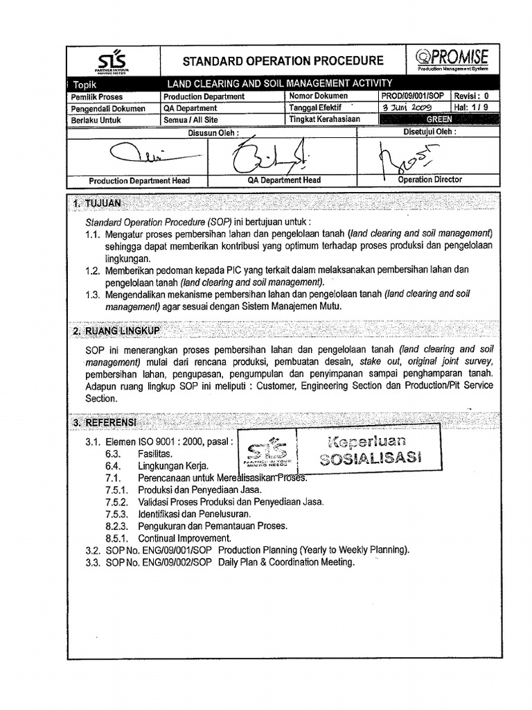 PROD 09 001 R0 SOP Land Clearing Soil Management Acti | PDF