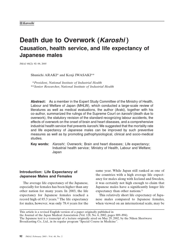 Death Due To Overwork | PDF | Working Time | Hypertension