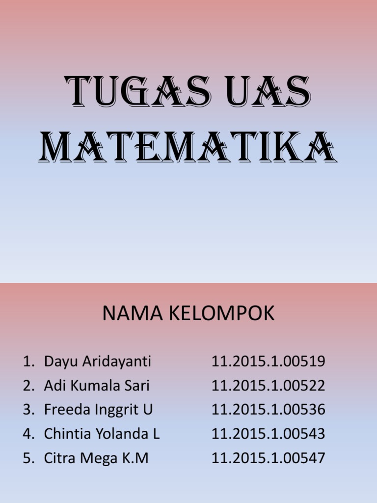 Tugas Uas Matematika | PDF