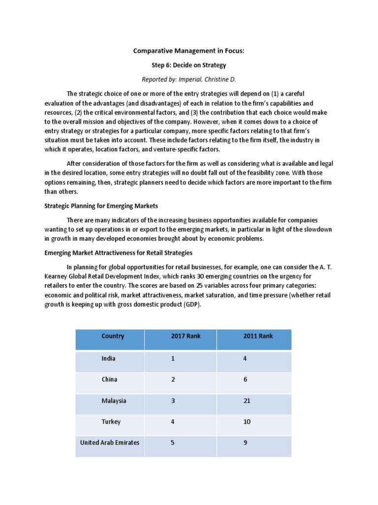 Comparative Management in Focus Imperialchris 1w | PDF | Retail ...