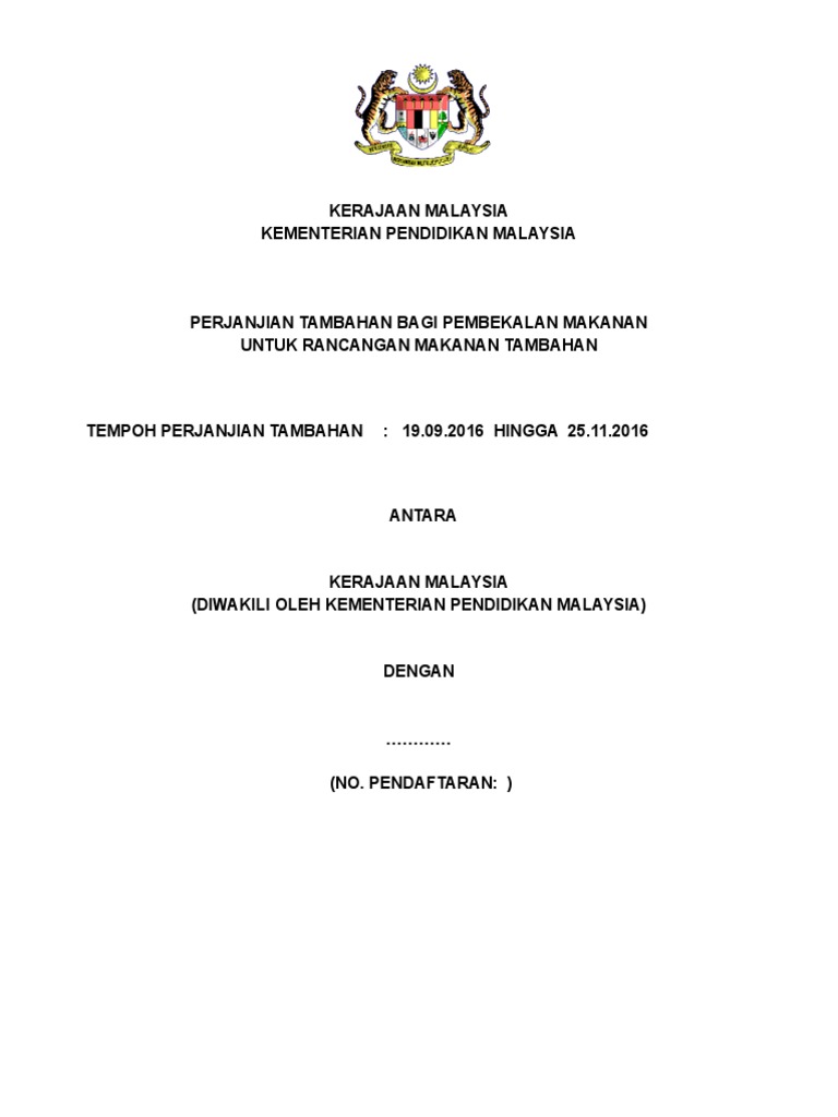 Perjanjian Tambahan Peluasan RMT-edit | PDF