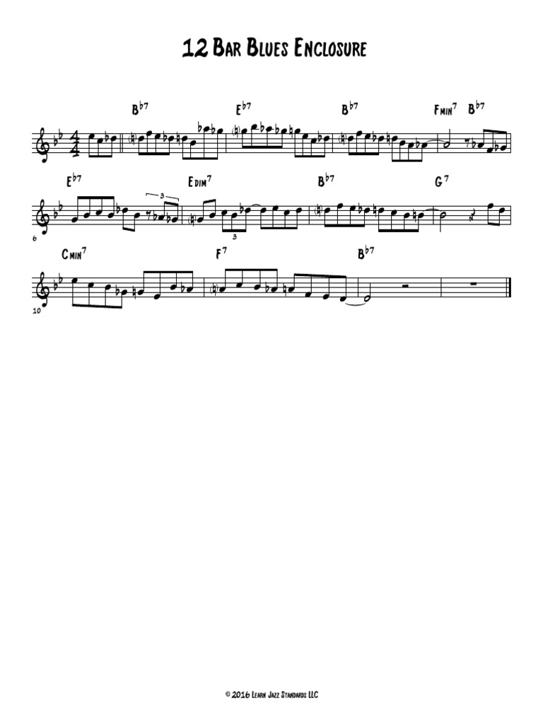 12 Bar Blues Enclosure Treble Clef PDF | PDF