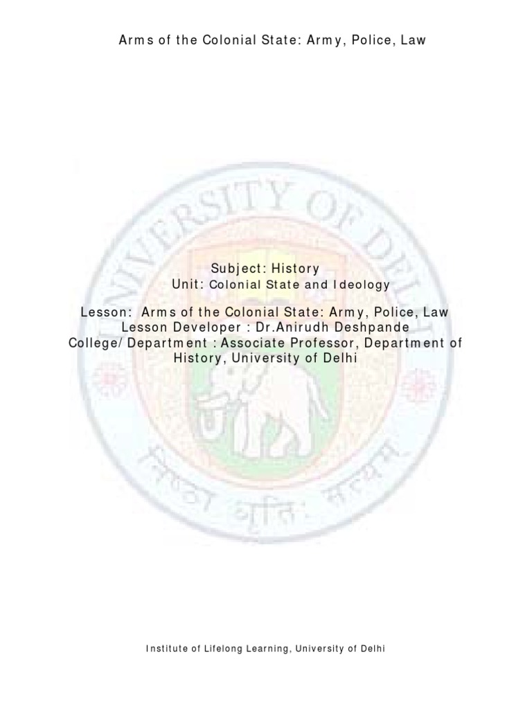 The Development and Organization of the Colonial Indian Army | PDF ...