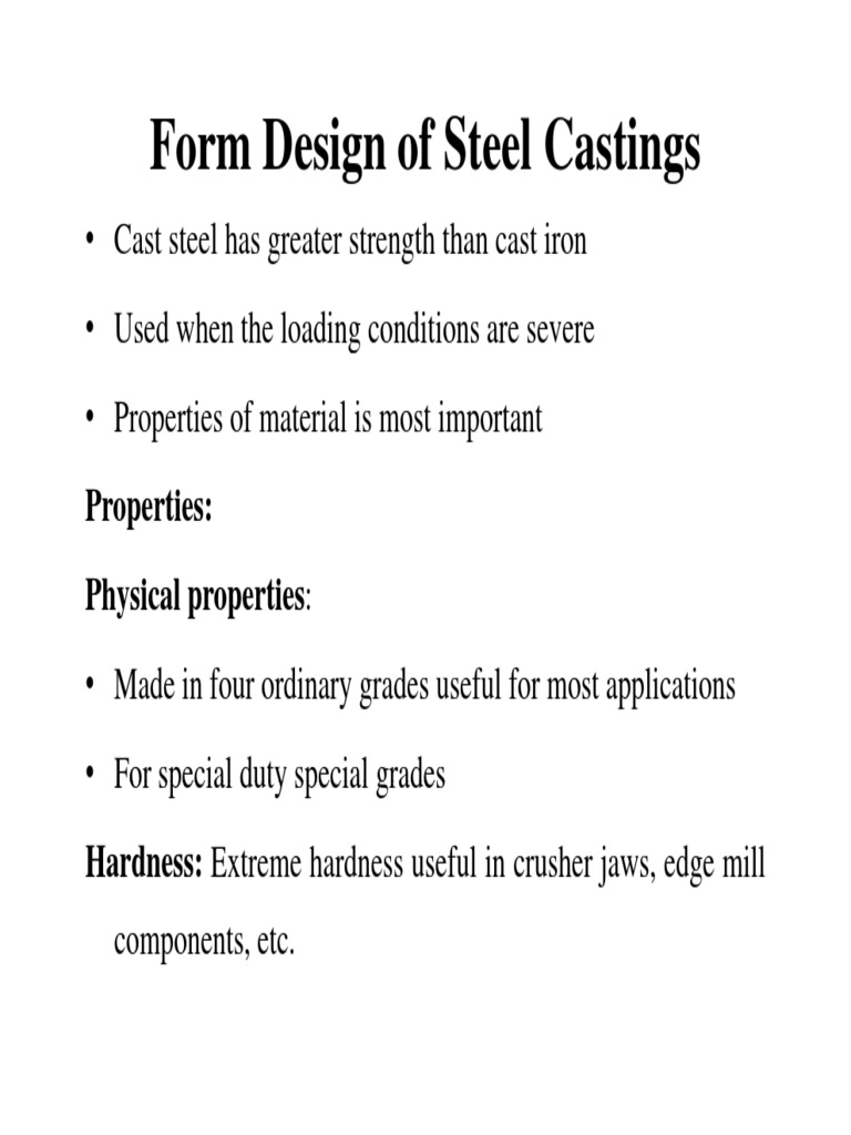 Form Design of Steel Castings: P Ti Properties: Physical Properties ...