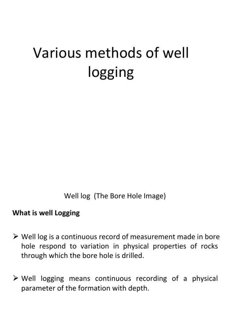 Various Methods of Well Logging | PDF | Gamma Ray | Chemistry