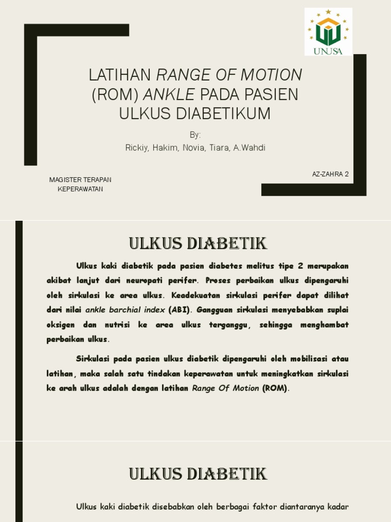 Latihan Range of Motion (ROM) Ankle Pada Ulkus Diabetik | PDF | Sains ...