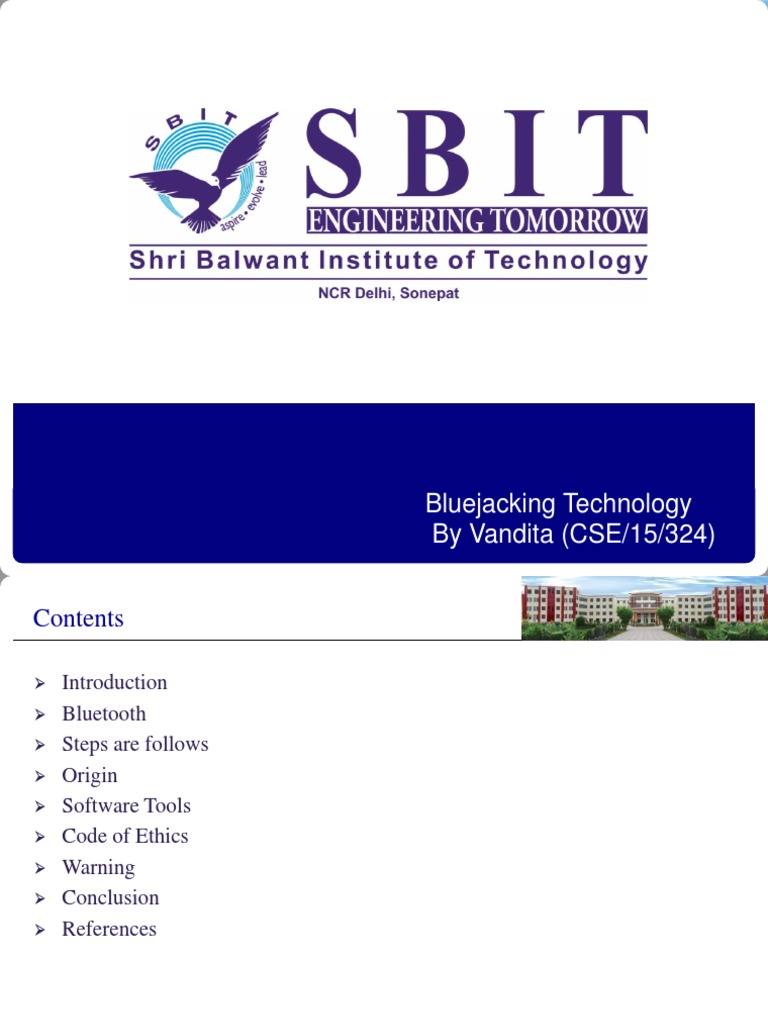 Bluejacking Technology by Vandita (CSE/15/324) | PDF | Bluetooth ...