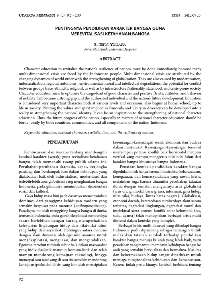 Revitalizing National Character Education | PDF