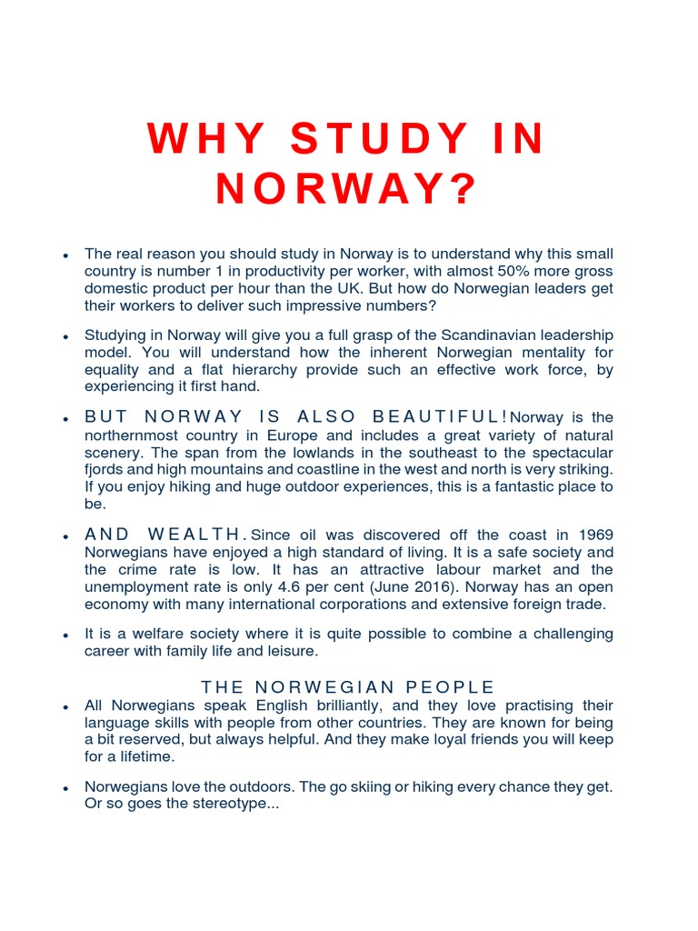Why Study in Norway | PDF | Norway | Teachers