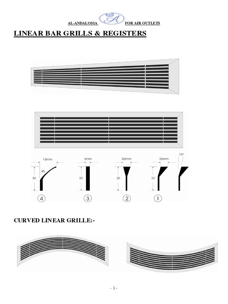 Linear Bar Grills & Registers: Curved Lin Ear Grille | PDF | Mechanical ...