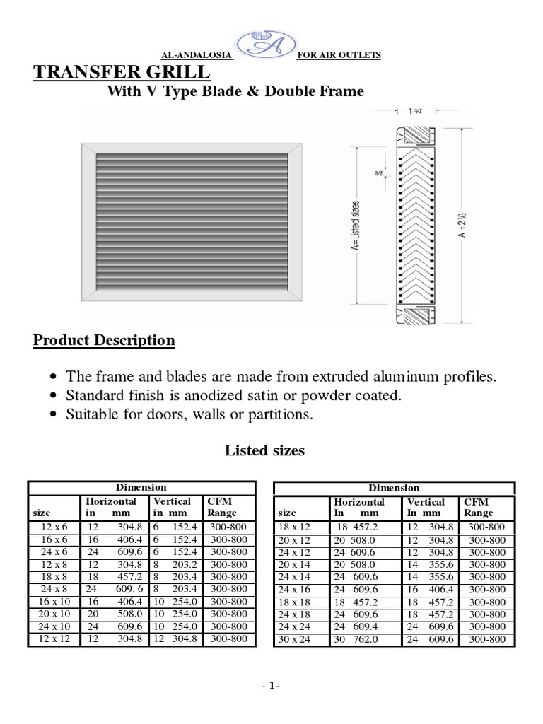 Transfer Grill: With V Type Blade & Double Frame | PDF | Physics ...